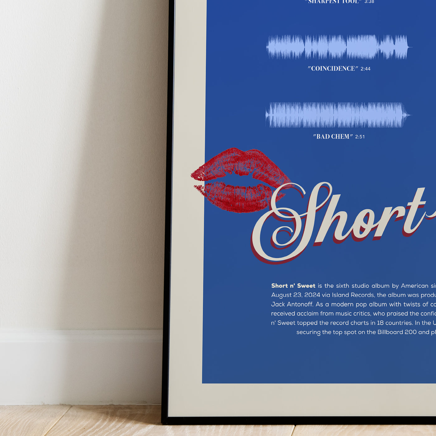 "Short N' Sweet" by Sabrina Carptener | Soundwave Art Poster – The Wav Room