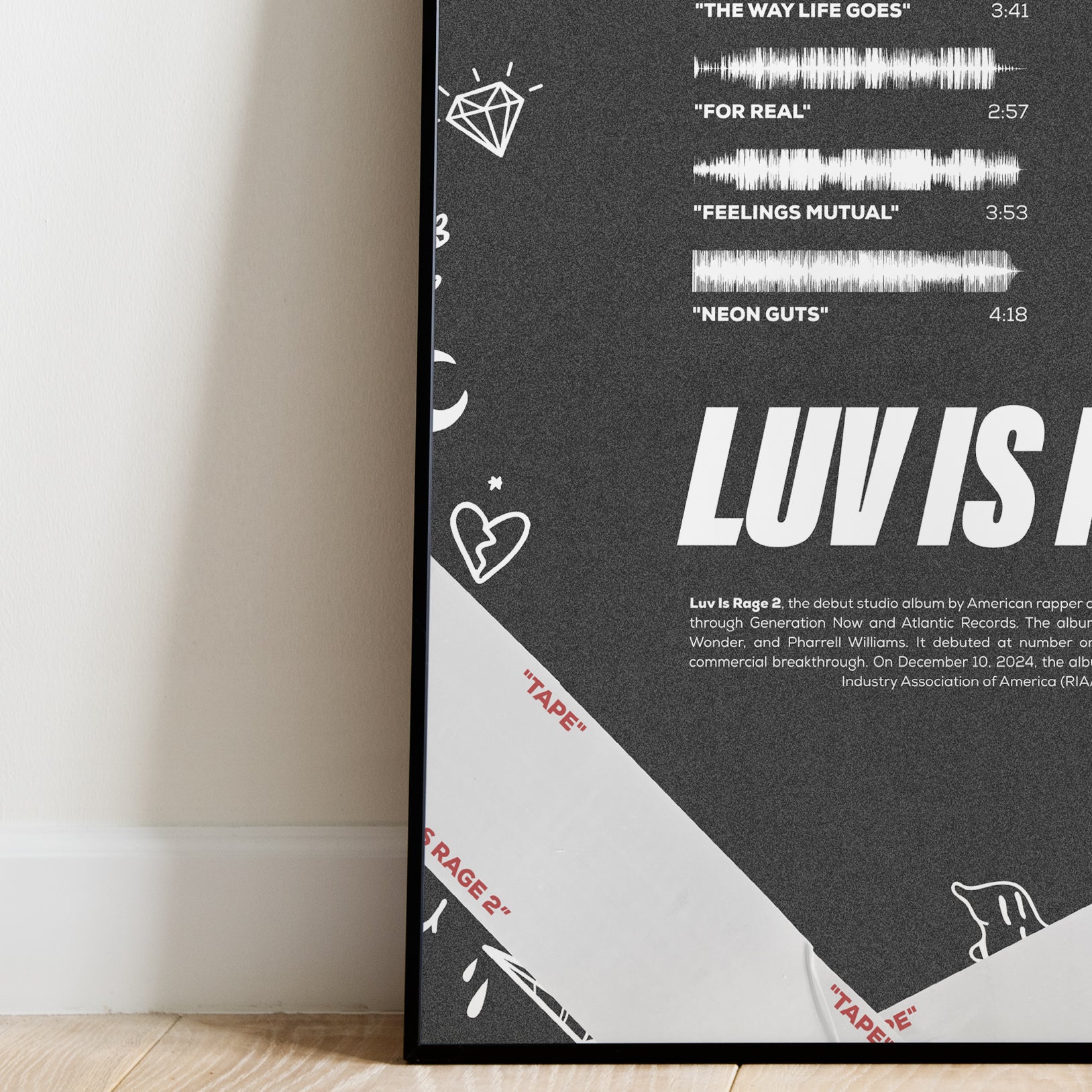 "Luv is Rage 2" by Lil Uzi Vert | Soundwave Art Print Poster – The Wav Room