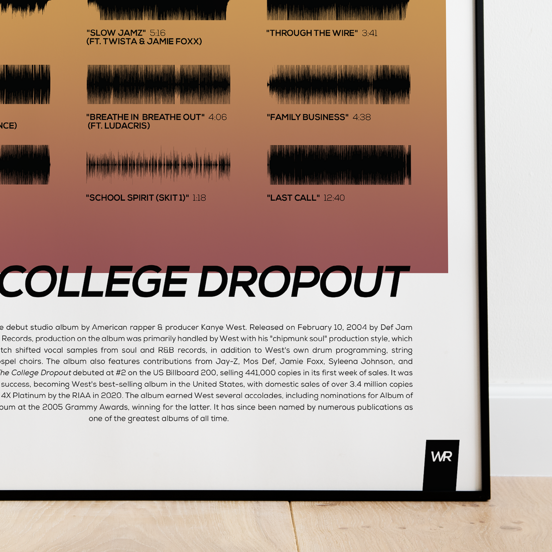 "The College Dropout" by Kanye West | Soundwave Art Poster – The Wav Room