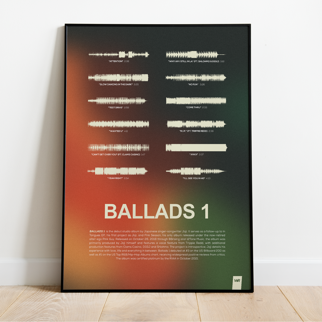 "Ballads 1" by Joji | Soundwave Art Poster – The Wav Room