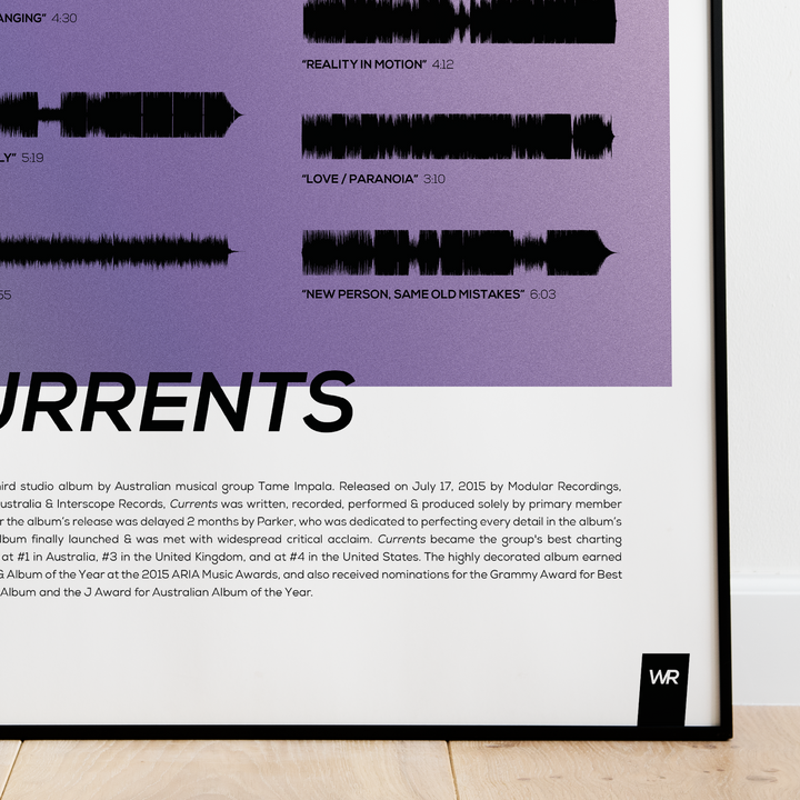 "Currents" by Tame Impala | Soundwave Art Print Poster – The Wav Room