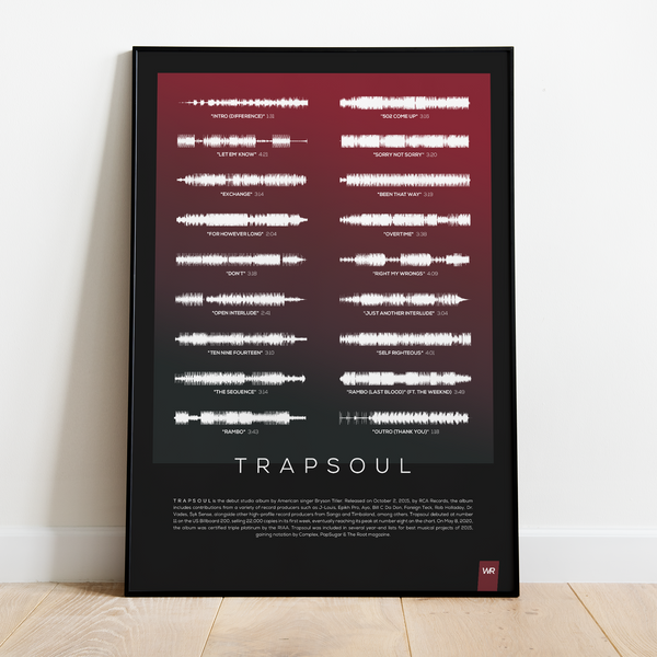 "T R A P S O U L" by Bryson Tiller | Soundwave Art Poster – The Wav Room