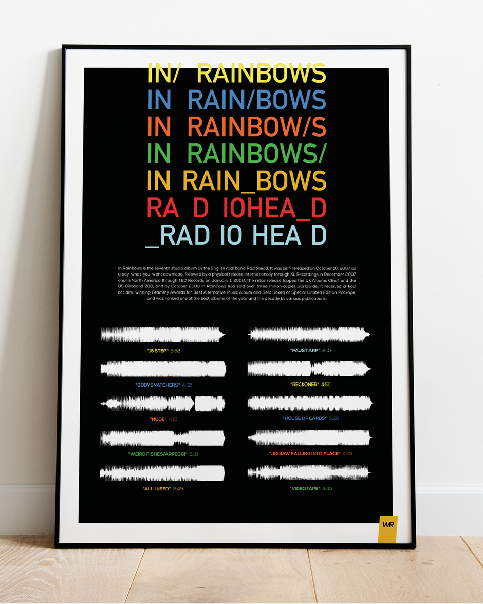 "In Rainbows" by Radiohead | Soundwave Art Poster – The Wav Room
