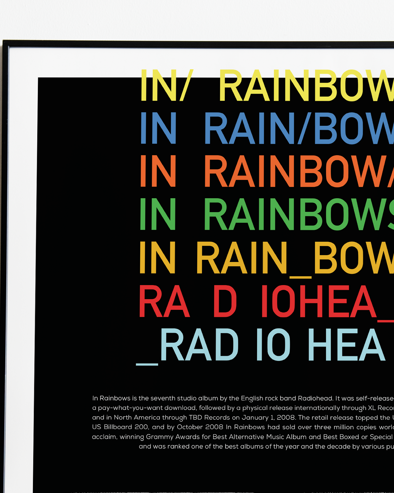"In Rainbows" by Radiohead | Soundwave Art Poster – The Wav Room